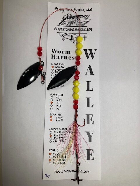 Double Willow Worm Harness - Family Time Fishing Custom Harnesses