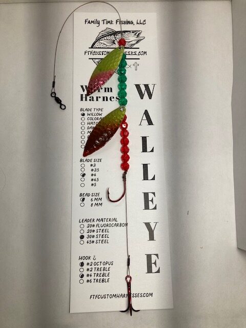 Double Willow Worm Harness - Family Time Fishing Custom Harnesses